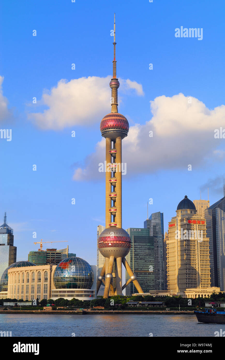 Skyline of the Lujiazui Financial District with the Oriental Pearl TV ...
