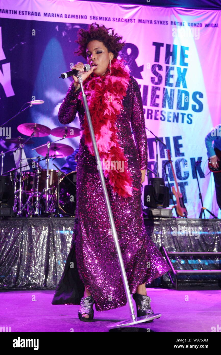 U.S. singer Macy Gray performs during her concert in Hong Kong, China ...