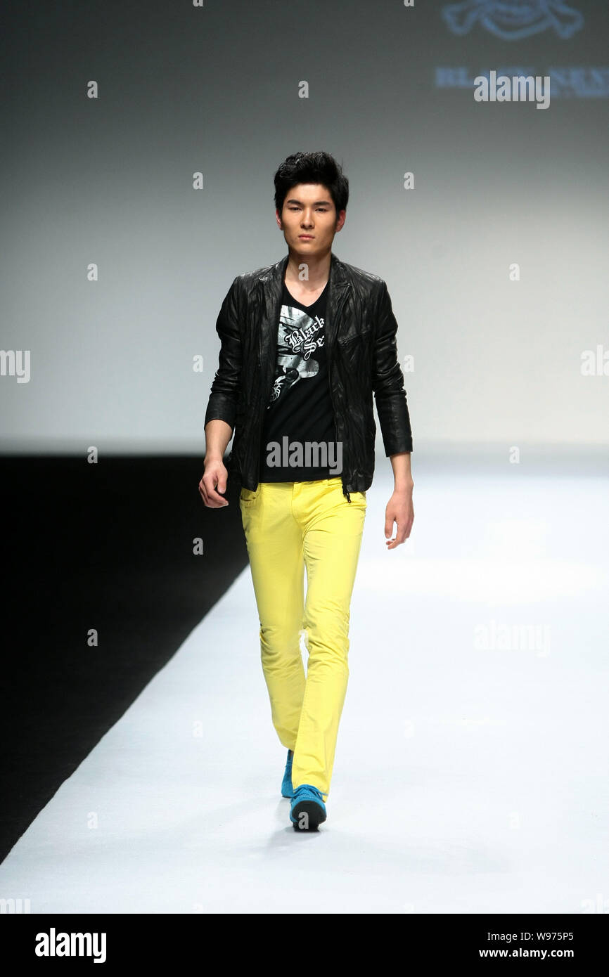 A model presents a creation from the MF Art+ autumn/winter collection ...