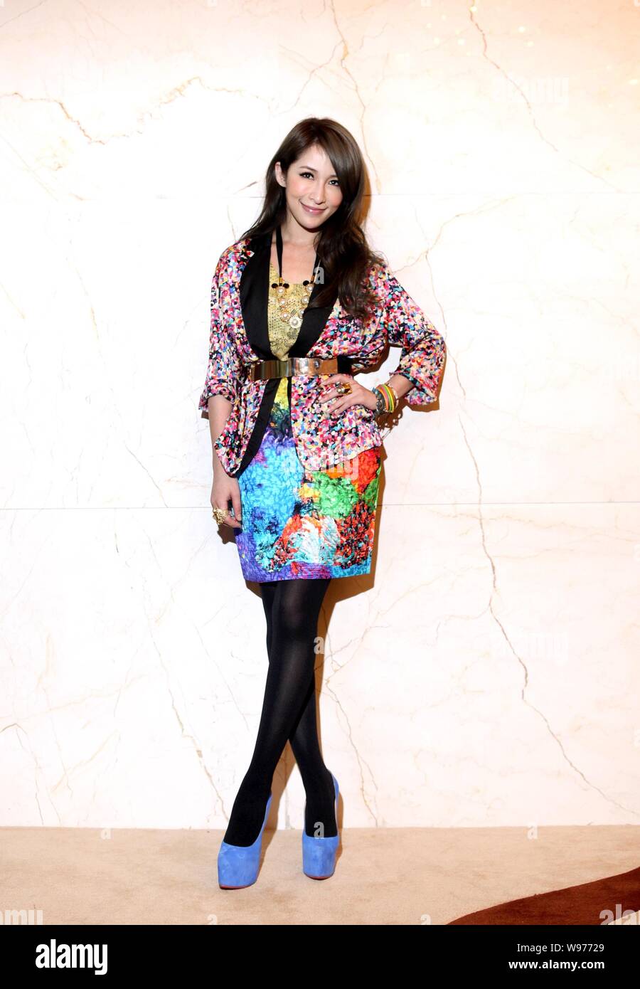 Taiwanese singer Elva Hsiao poses during a press conference for her new ...