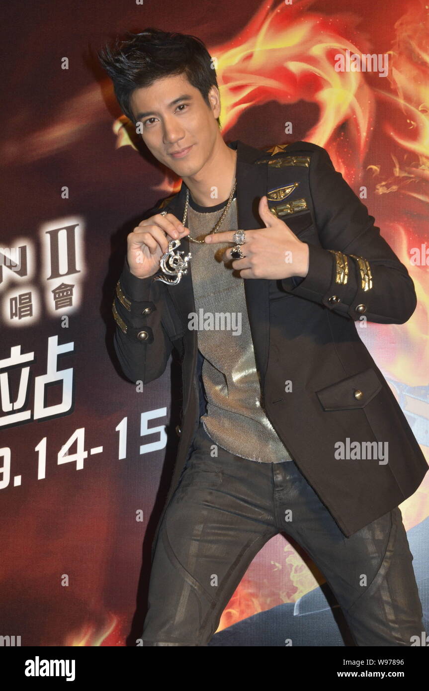 Taiwanese singer Lee-hom Wong poses during a press conference for his ...