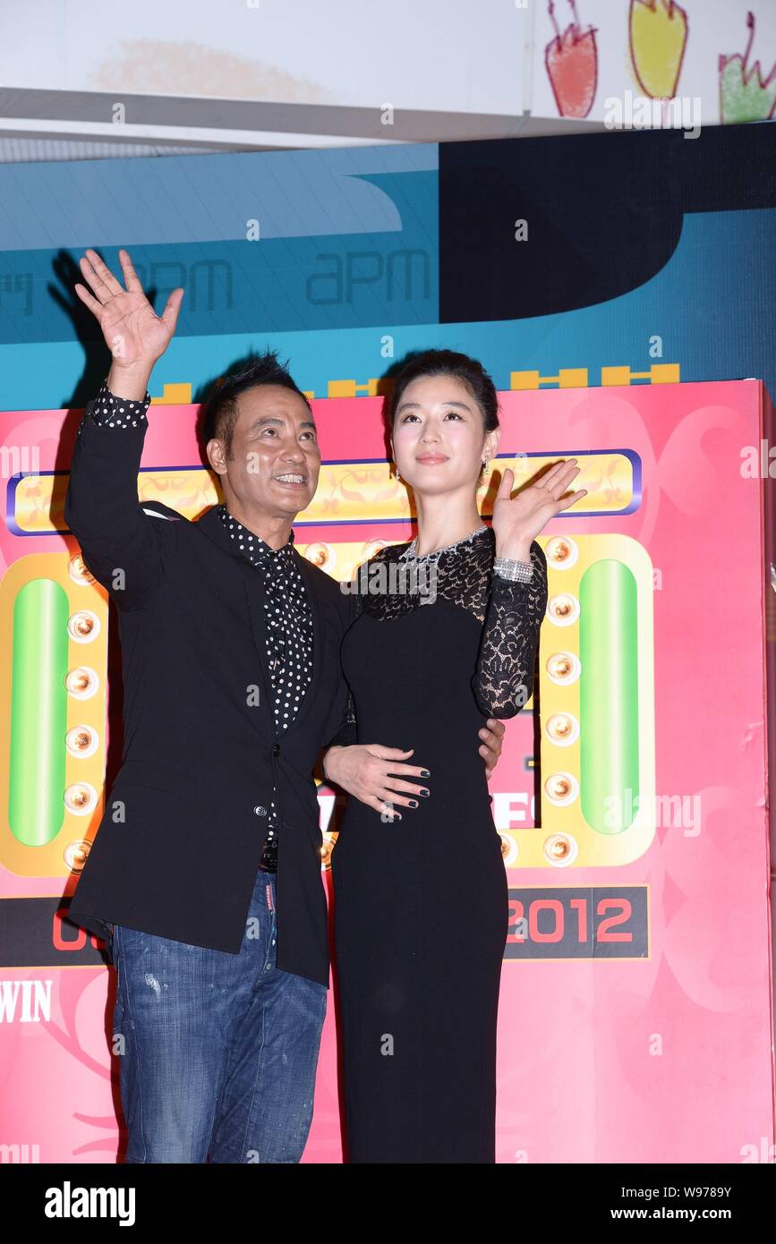 South Korean actress Jeon Ji-hyun, right, also known as Gianna Jun, and ...