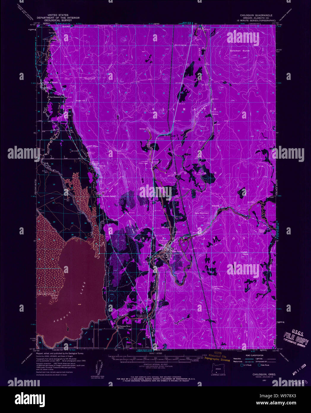 Map of chiloquin oregon hi-res stock photography and images - Alamy