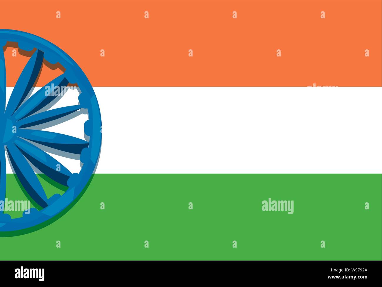 ashoka wheel wave flag indian happy independence day vector ...