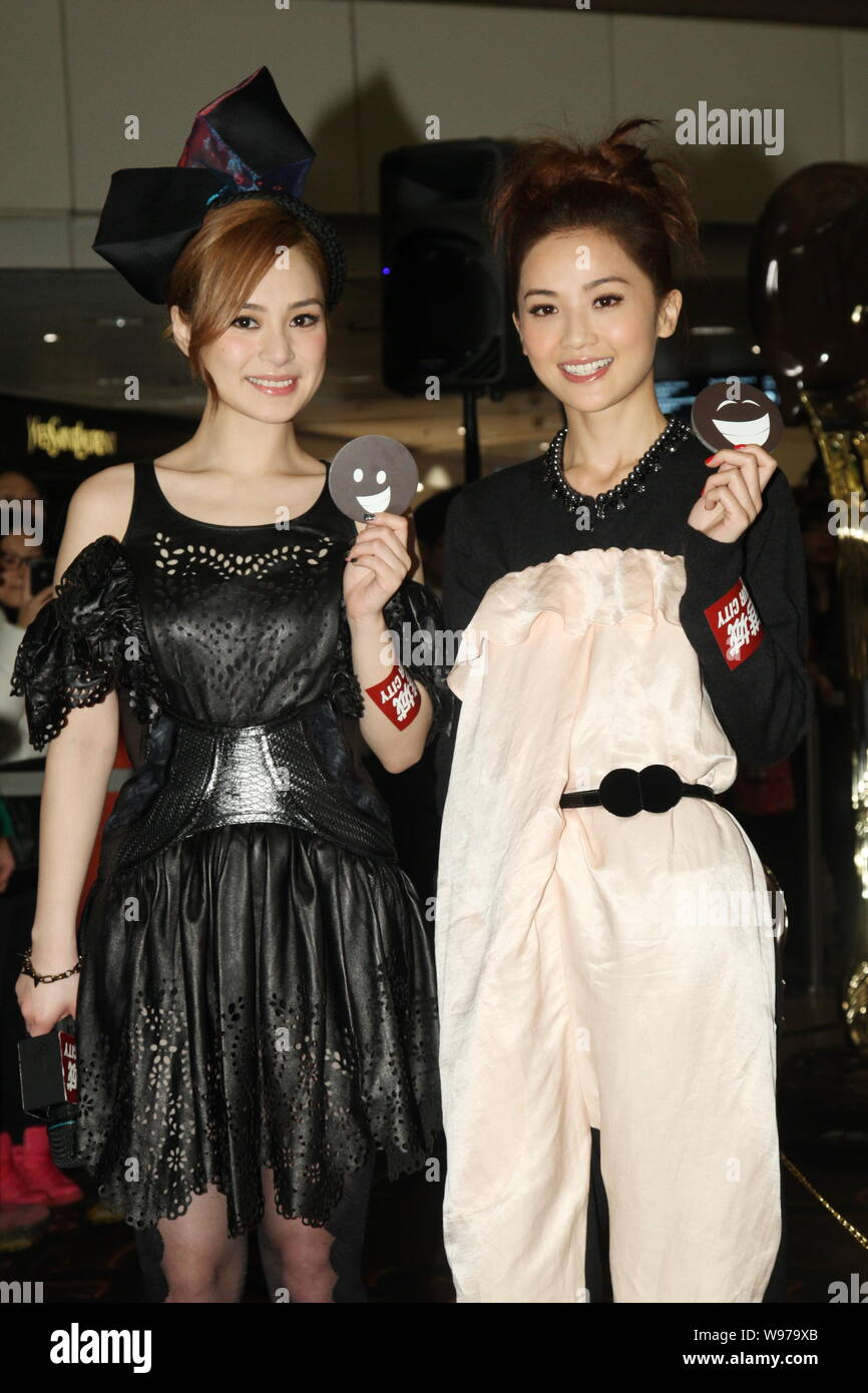 Gillian Chung (L) and Charlene Choi, of Hong Kong female duo Twins ...