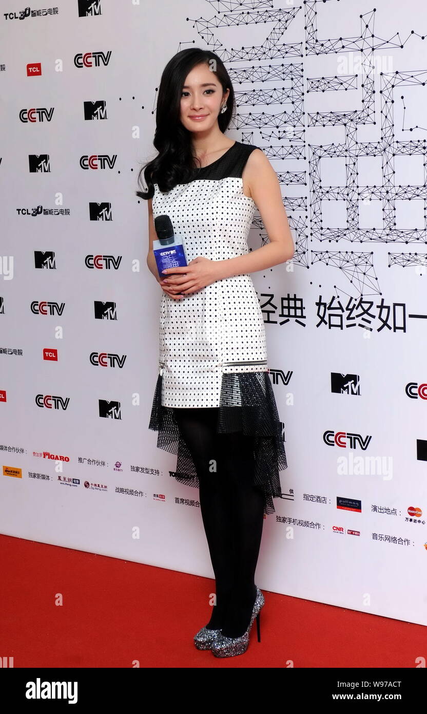 Chinese singer and actress Yang Mi poses during the 11th CCTV-MTV Music ...
