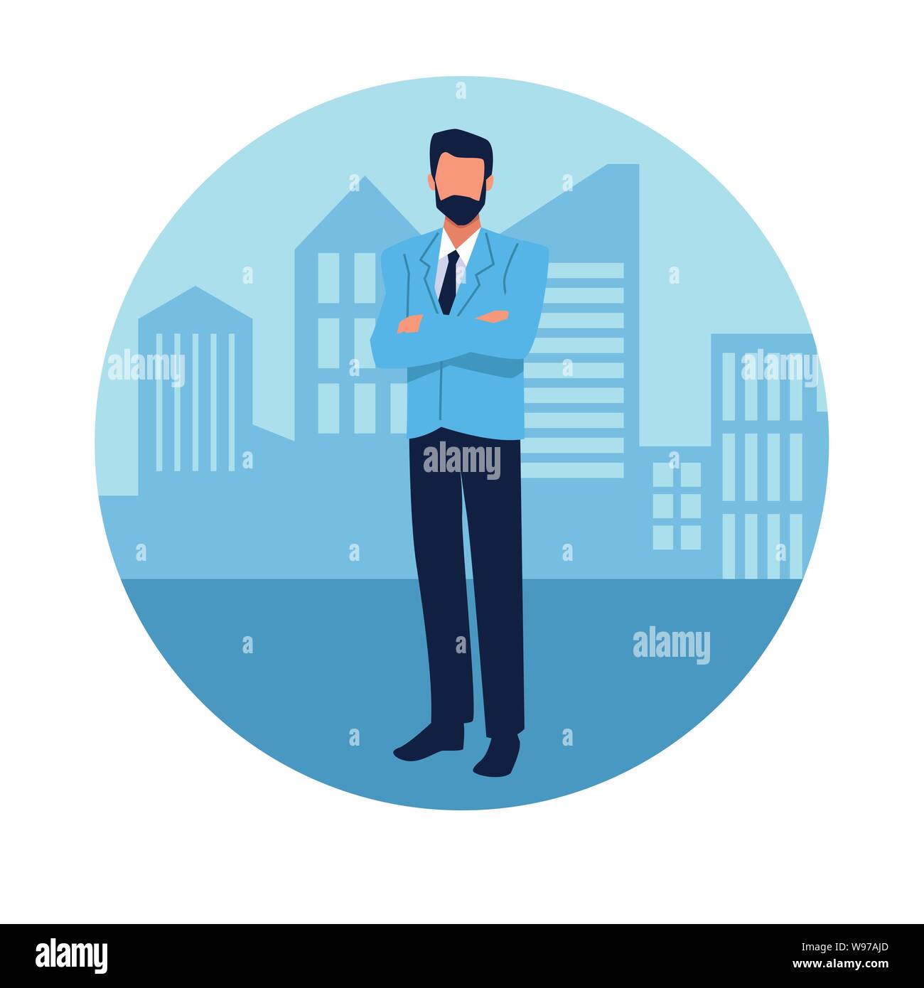Male executive with arms crossed Stock Vector Images - Alamy