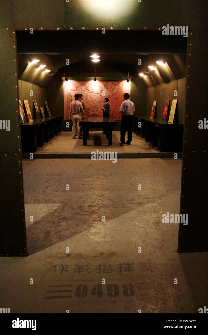 Interior of a military-themed bar, which was the former headquarters of ...