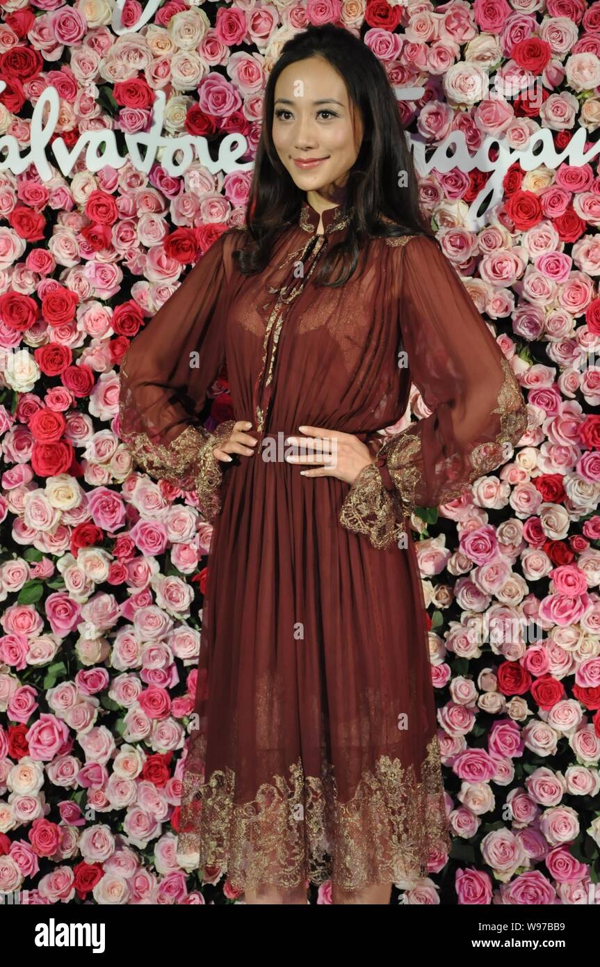 Chinese singer and actress Cecilia Han Xue poses during a launch ...