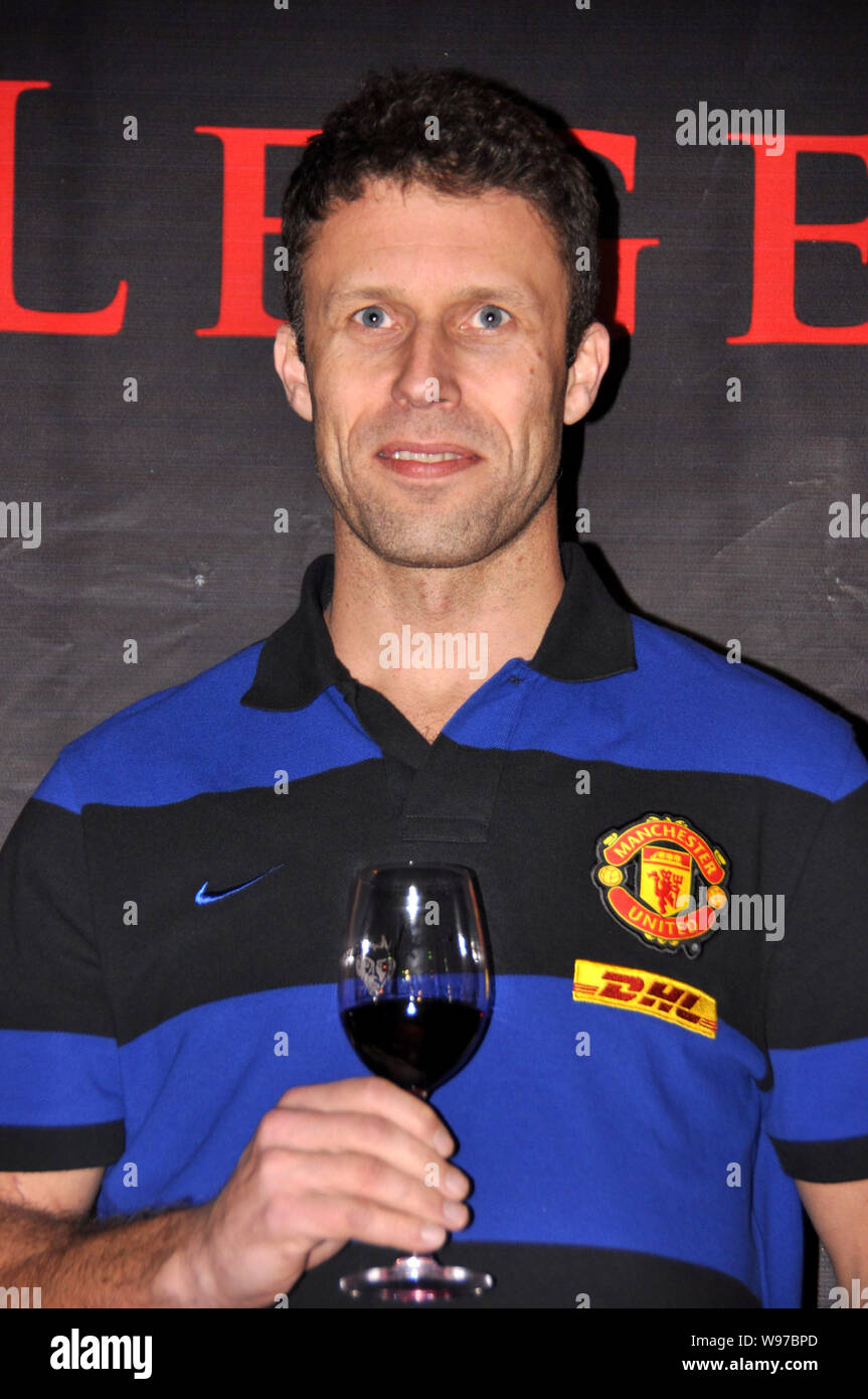 Former Manchester United player Ronny Johnsen poses during a tour ...