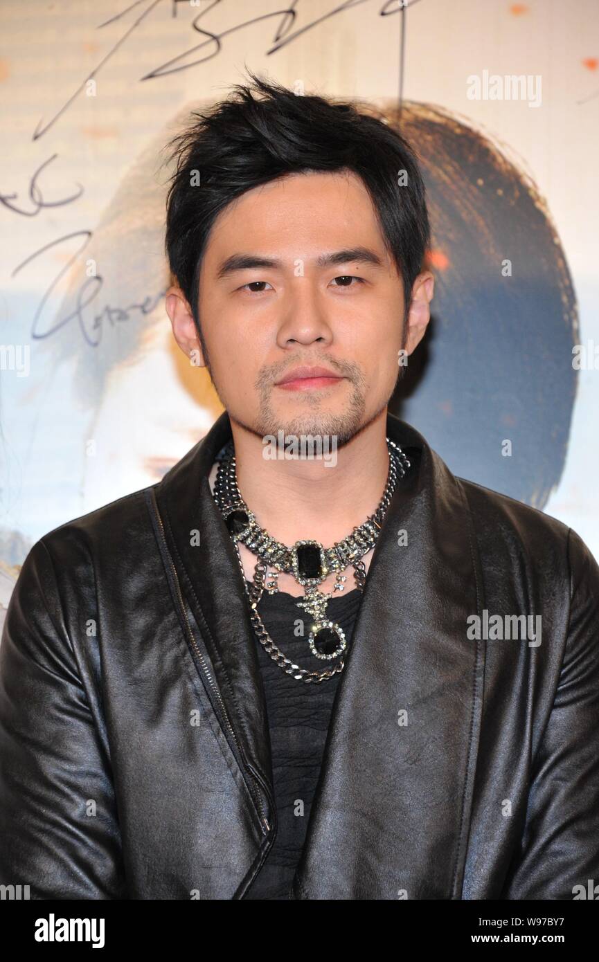 Taiwanese superstar Jay Chou poses during a premiere ceremony for the ...