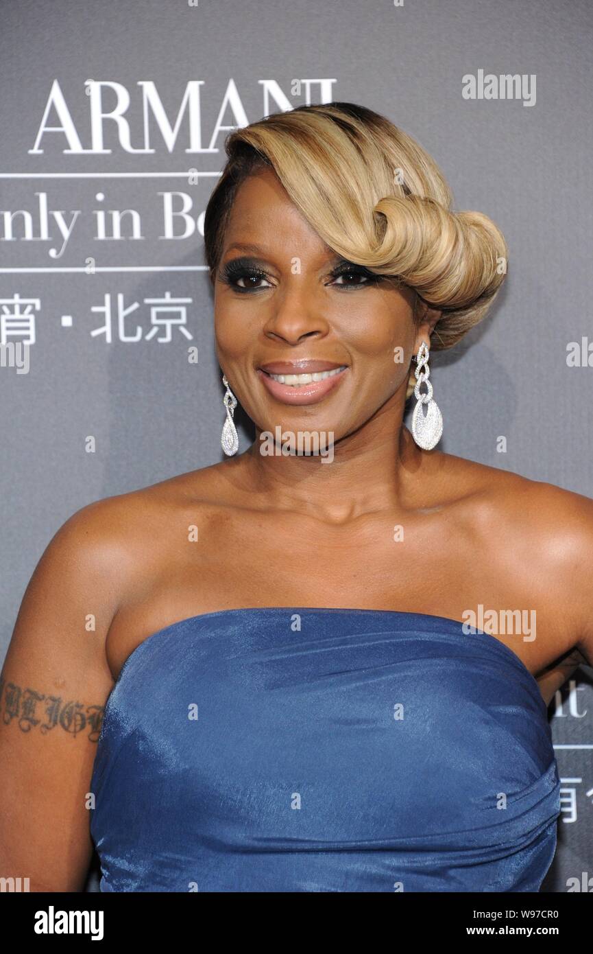 U.S. singer Mary J. Blige poses at the red carpet ceremony before the ...