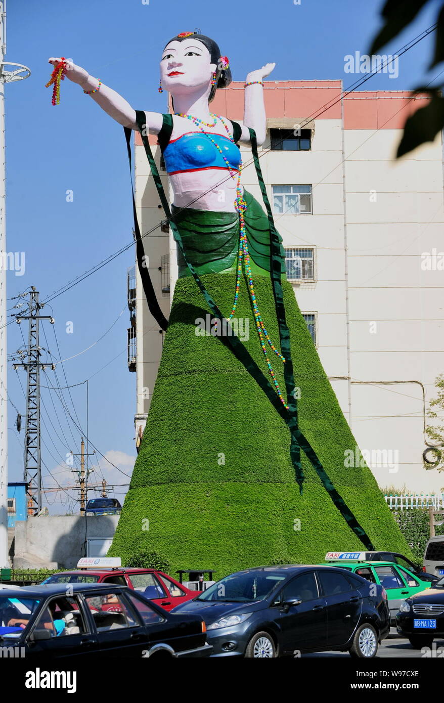 View of the Flying Apsara sculpture in Urumqi city, northwest Chinas ...