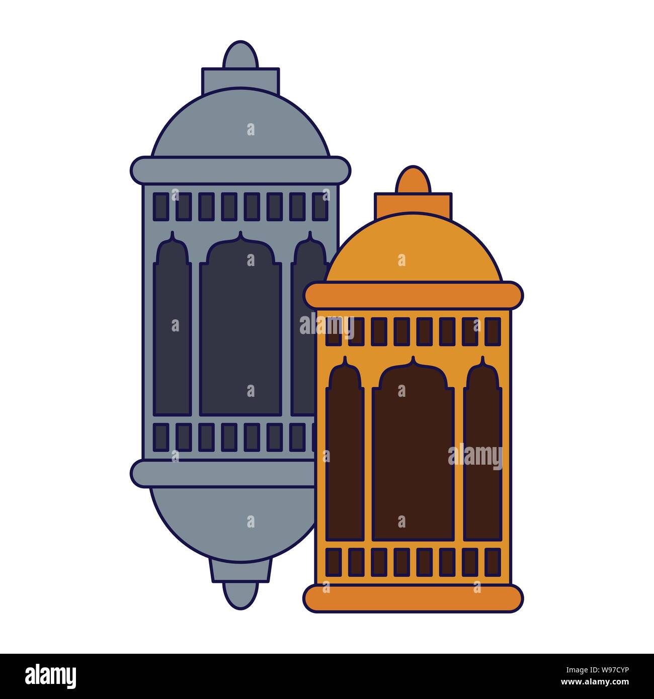 lanterns decoration festival lamps cartoon Stock Vector Image & Art - Alamy