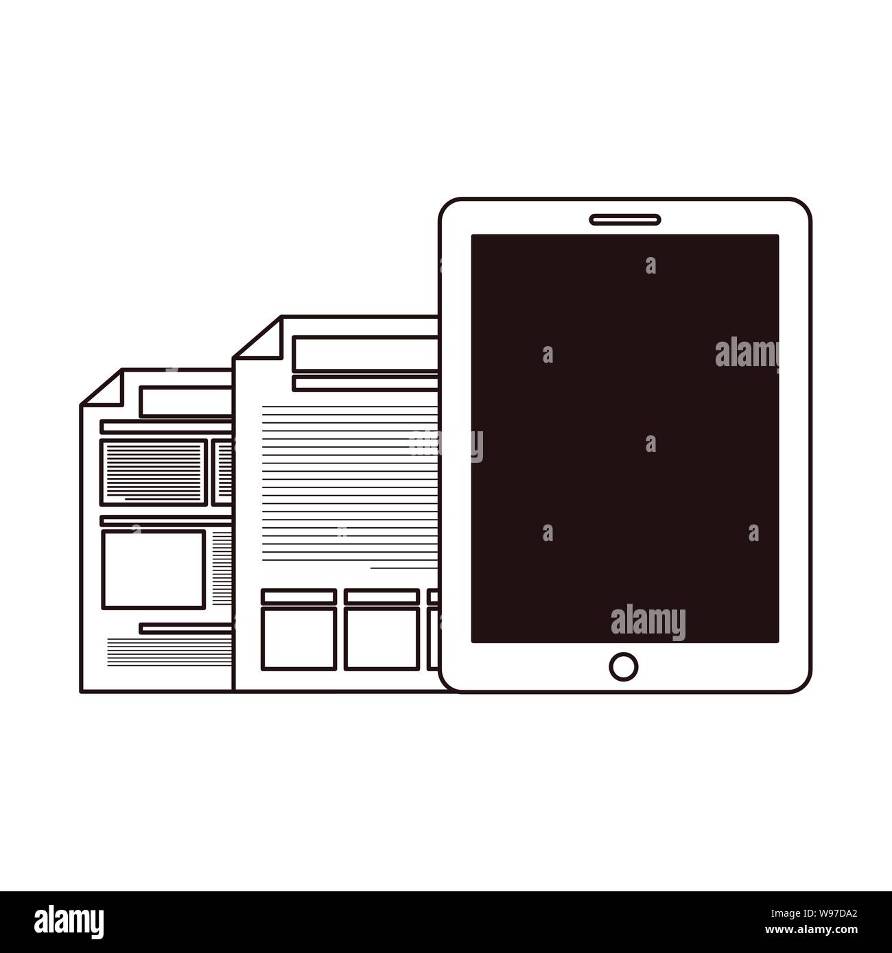 smartphone with file sheet in white background Stock Vector Image & Art ...