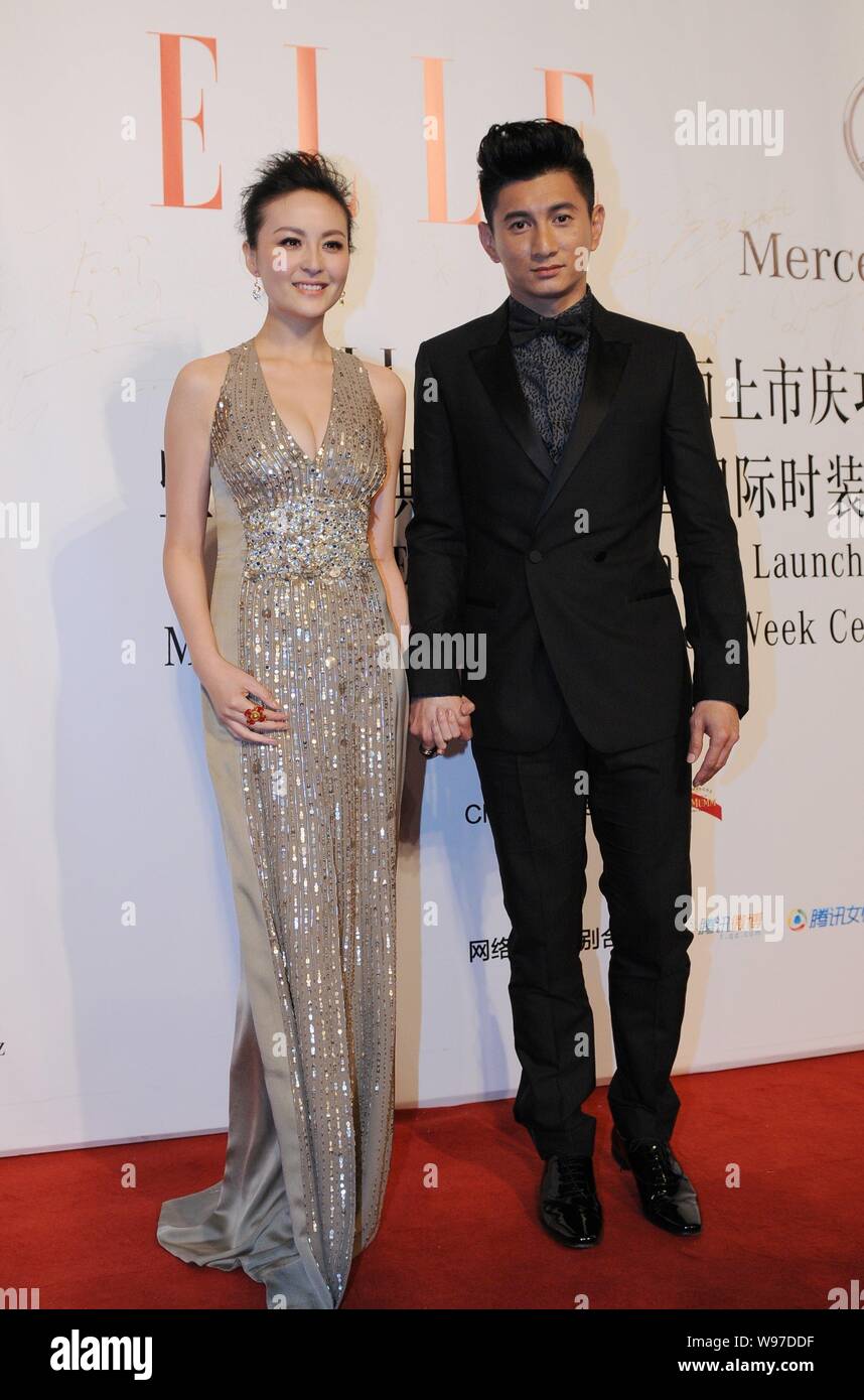 Chinese actress Shirley Dai and Taiwanese singer Nicholas Wu pose ...