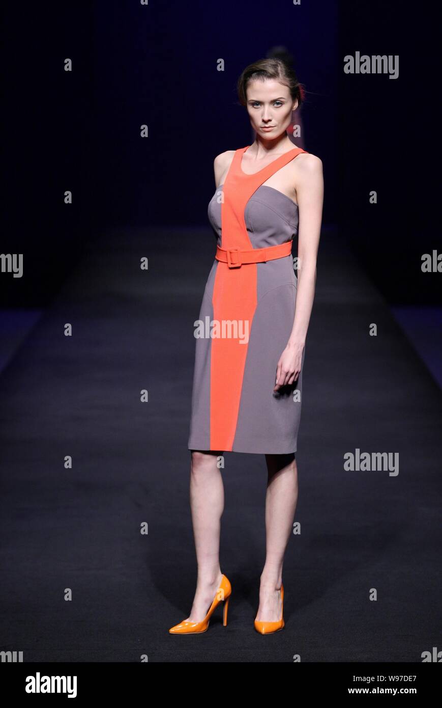 A model displays a new creation by Chinese designer Tanya Wang Yannan ...