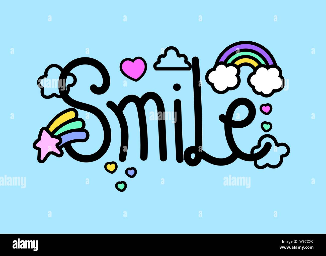handwritten messages background smile word vector illustration Stock ...