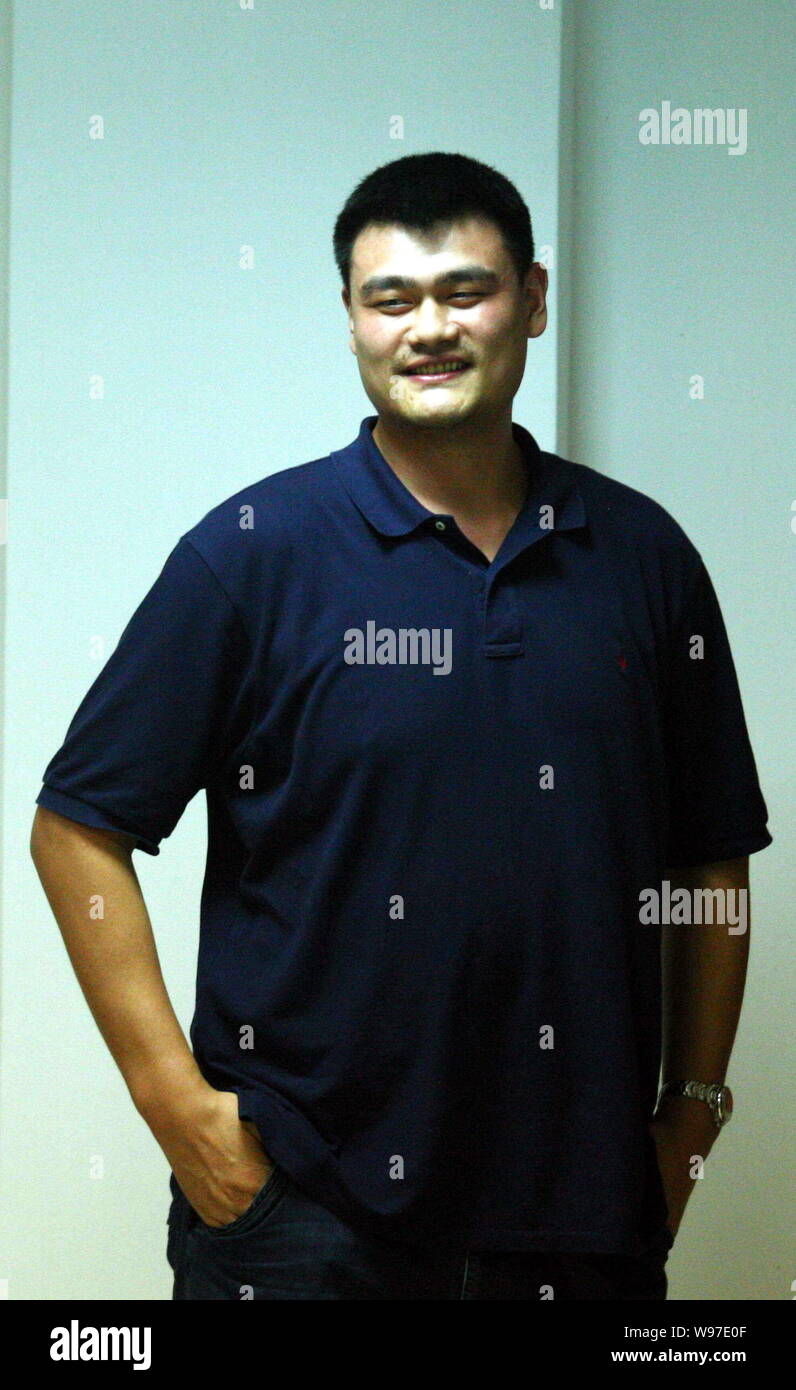 Retired Chinas basketball star Yao Ming smiles during his friends ...