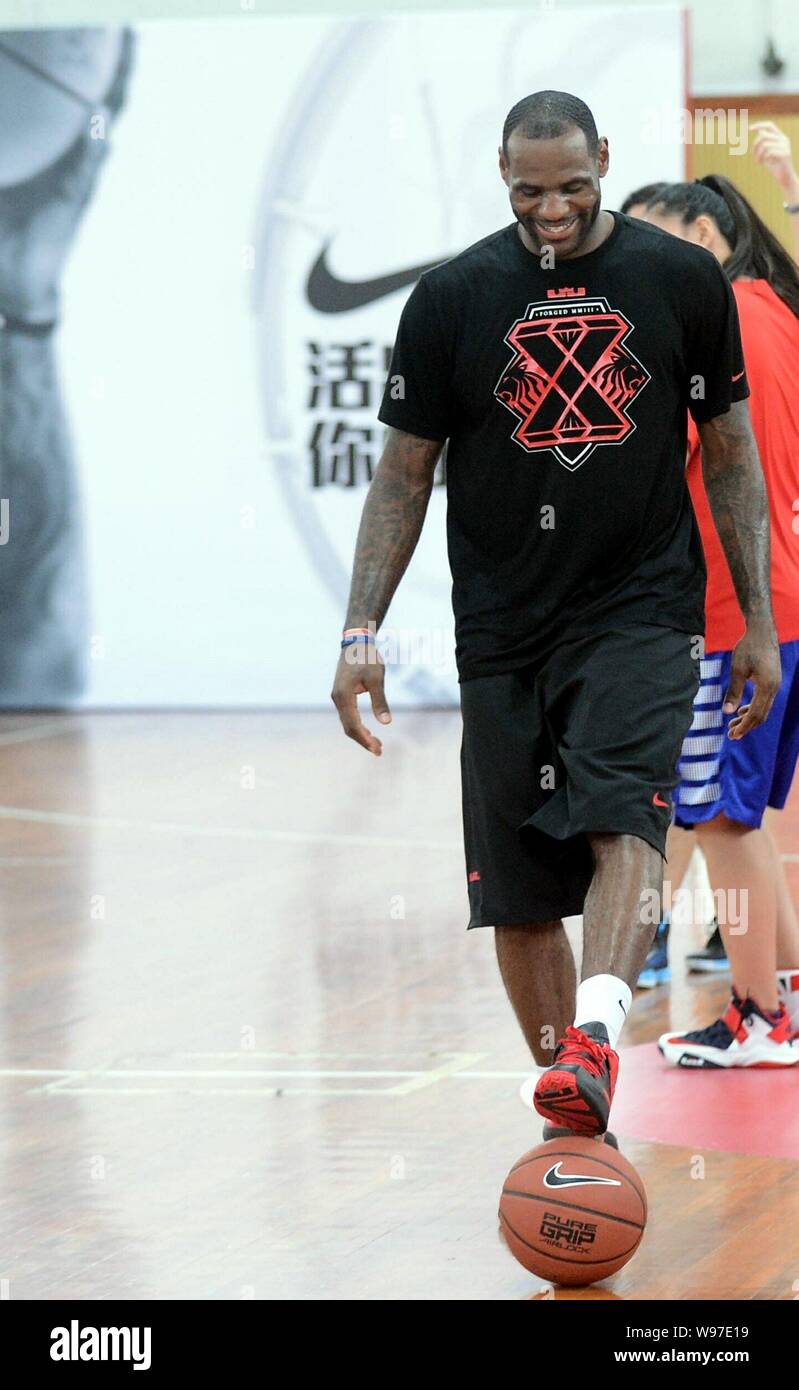 NBA star of Miami Heat LeBron James is pictured during his China tour ...