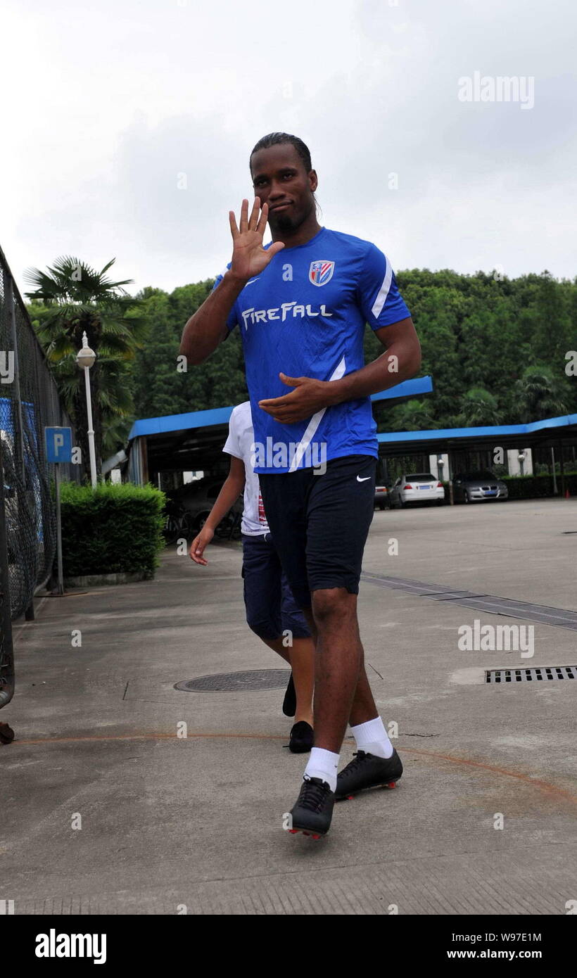 Shanghai Shenhuas player Didier Drogba is pictured during a training ...
