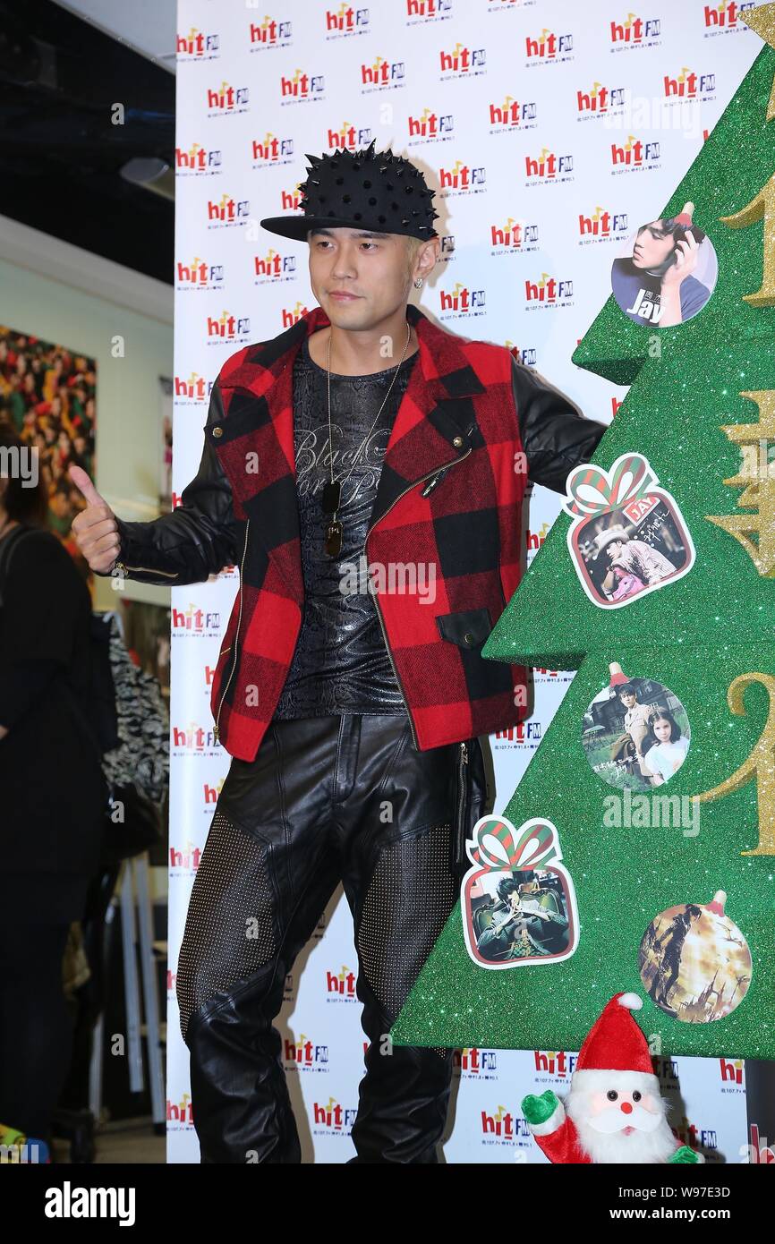 Taiwanese singer Jay Chou poses at a press conference to promotes his ...