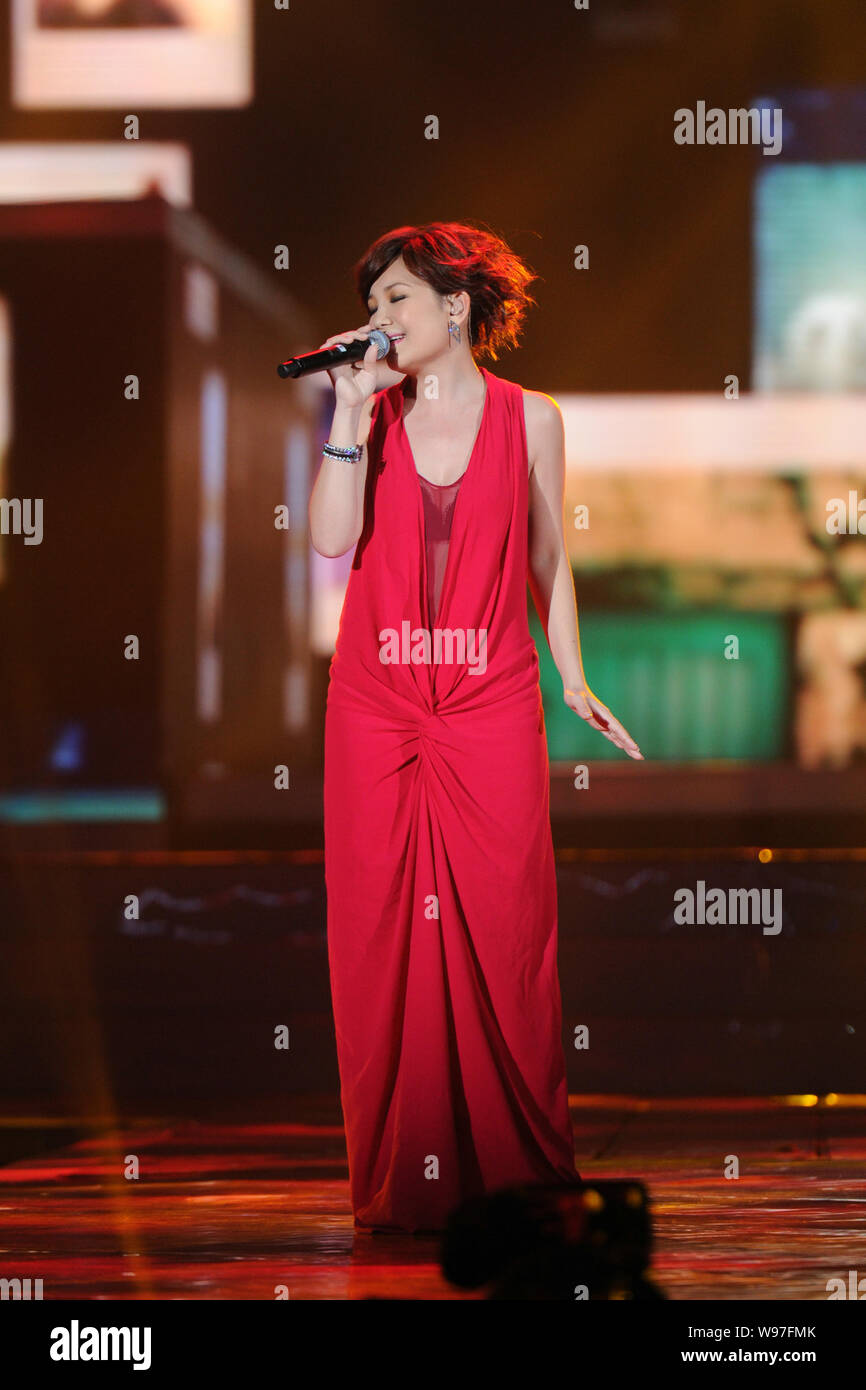 Malaysian singer Fish Leong performs during the 11th CCTV-MTV Music ...