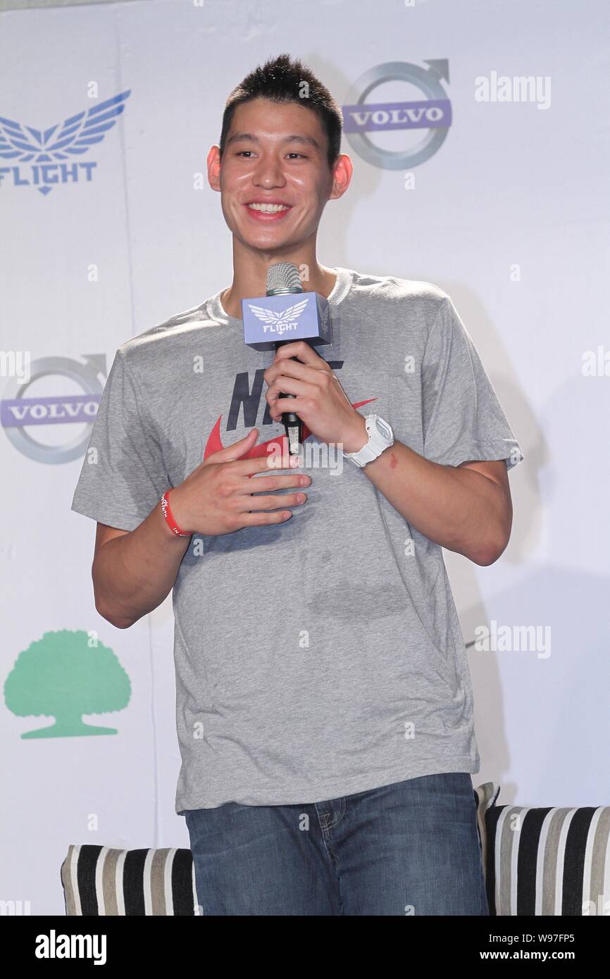 NBA basketball star Jeremy Lin attends a press conference in Taipei ...