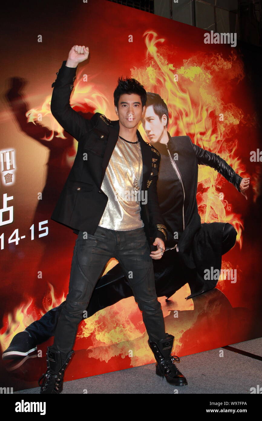 Taiwanese singer Lee-hom Wong poses during a press conference for his ...