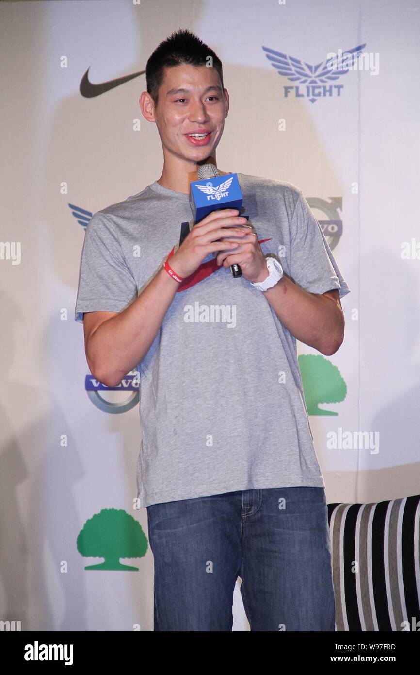 NBA basketball star Jeremy Lin attends a press conference in Taipei ...