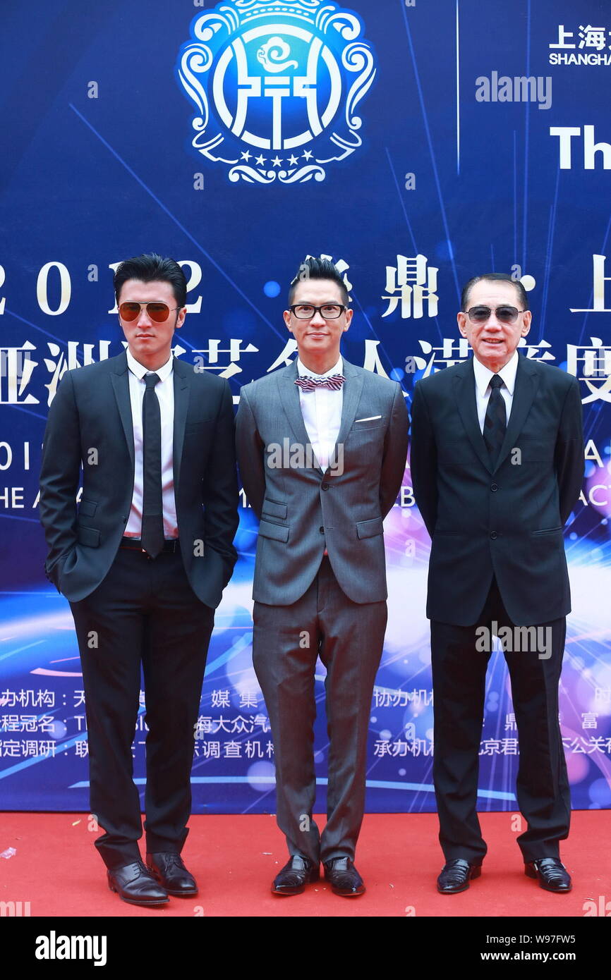 (From left) Hong Kong actor Nicholas Tse, Nick Cheung and Chairman of ...
