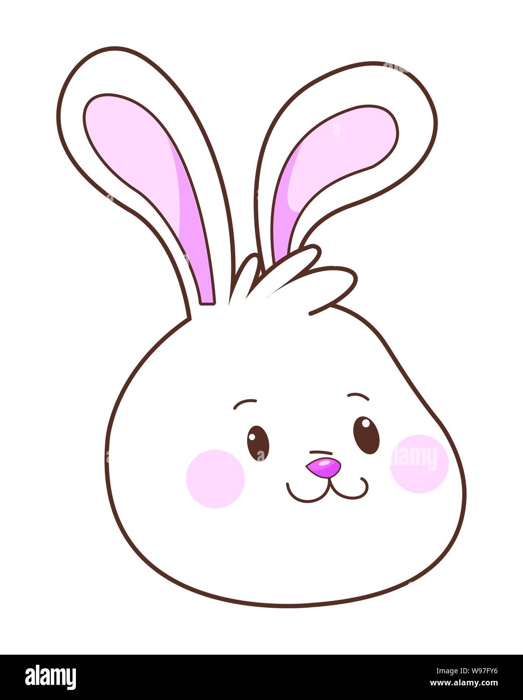 Beautiful rabbit smiling face cartoon Stock Vector Image & Art - Alamy