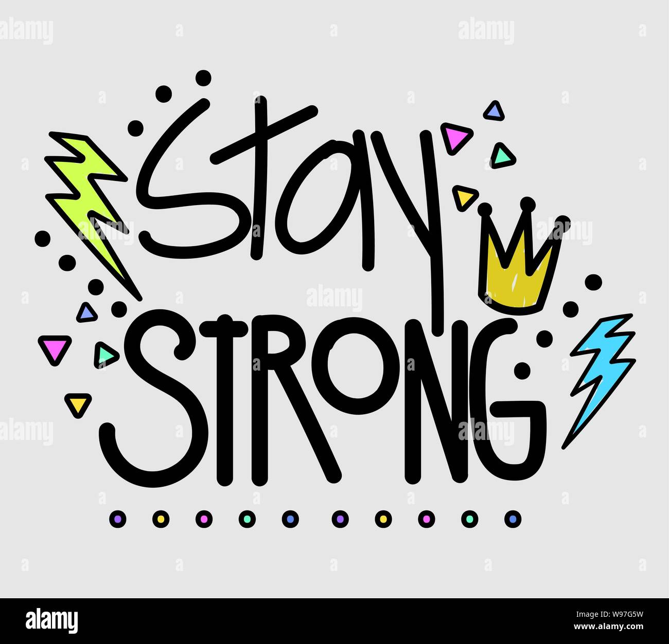 handwritten messages background stay strong script vector illustration ...