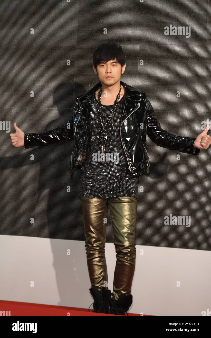 Taiwanese singer and actor Jay Chou poses during a press conference for ...