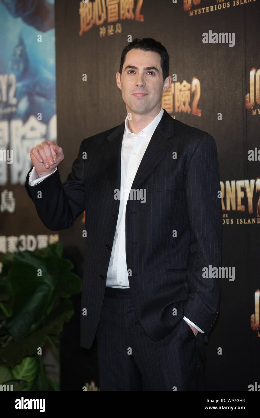Canadian-born film director Brad Peyton is pictured during a press conference for his new movie ...