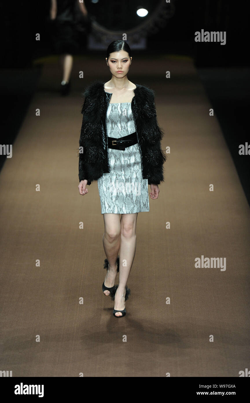 A model presents a creation from the MAGIC FUR autumn/winter 2012 ...