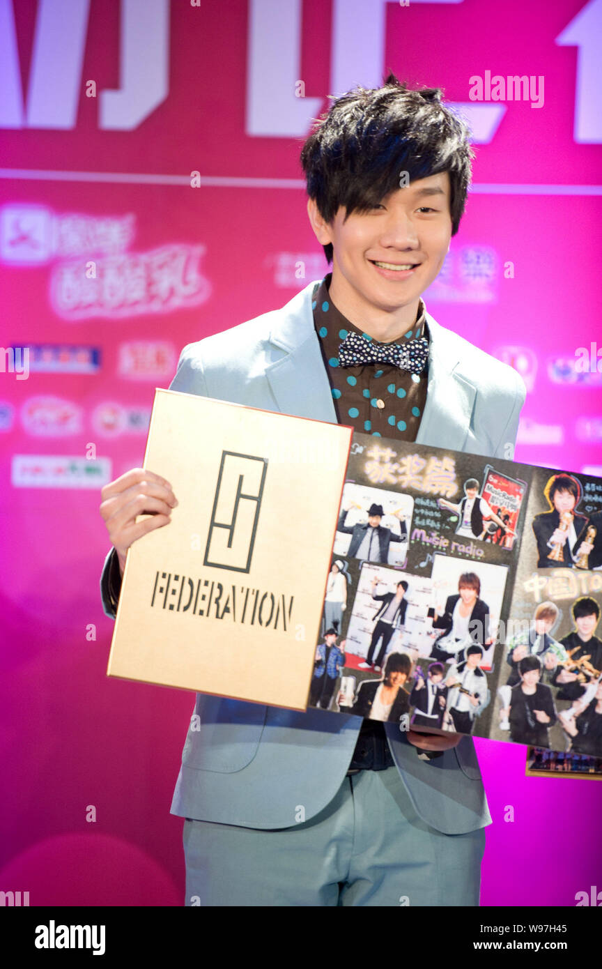 Singaporean singer JJ Lam poses during the press conference for Music ...