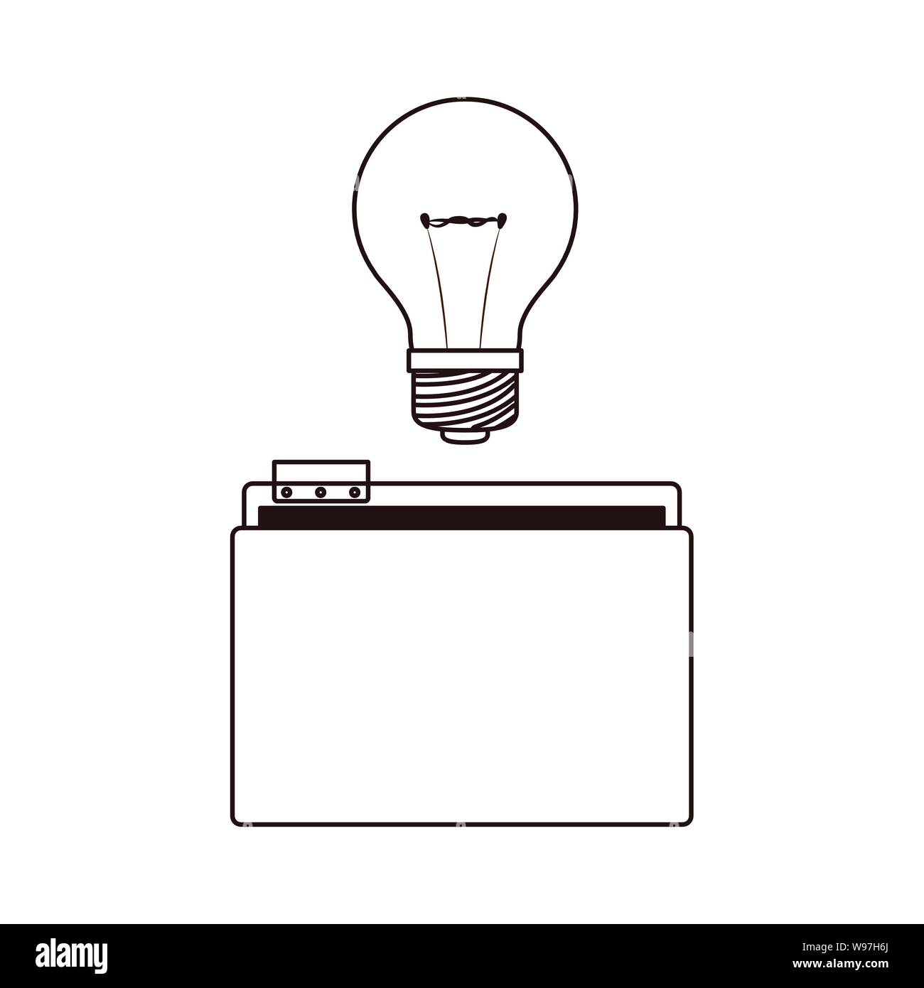 folder with light bulb in white background Stock Vector Image & Art - Alamy