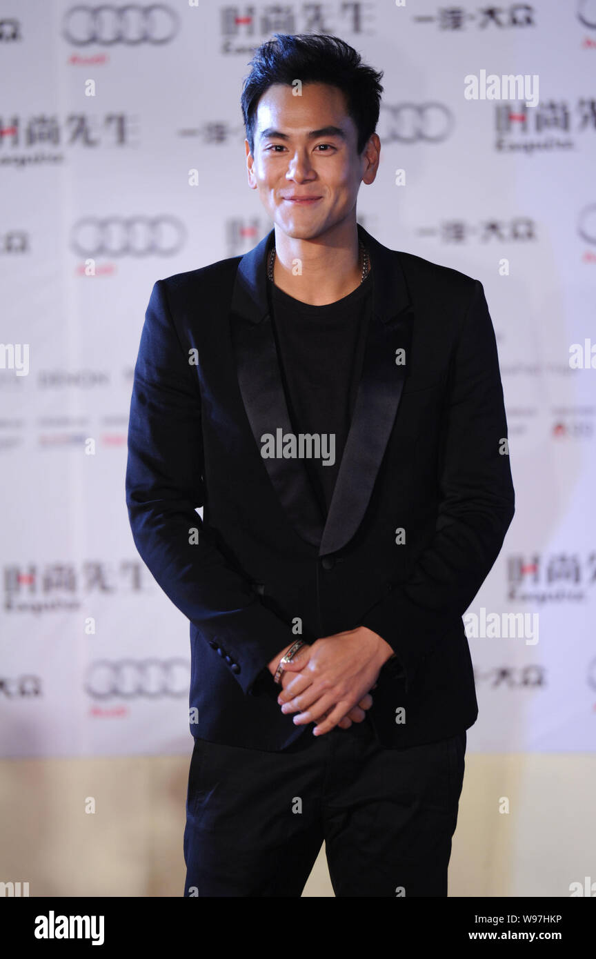 Taiwanise actor Eddie Peng poses as he arrives for a gala by Esquire ...