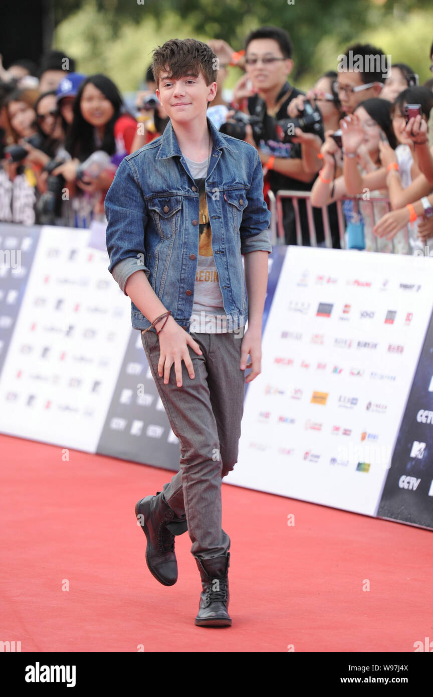 US singer Greyson Chance arrives for the 11th CCTV-MTV Music Awards ...