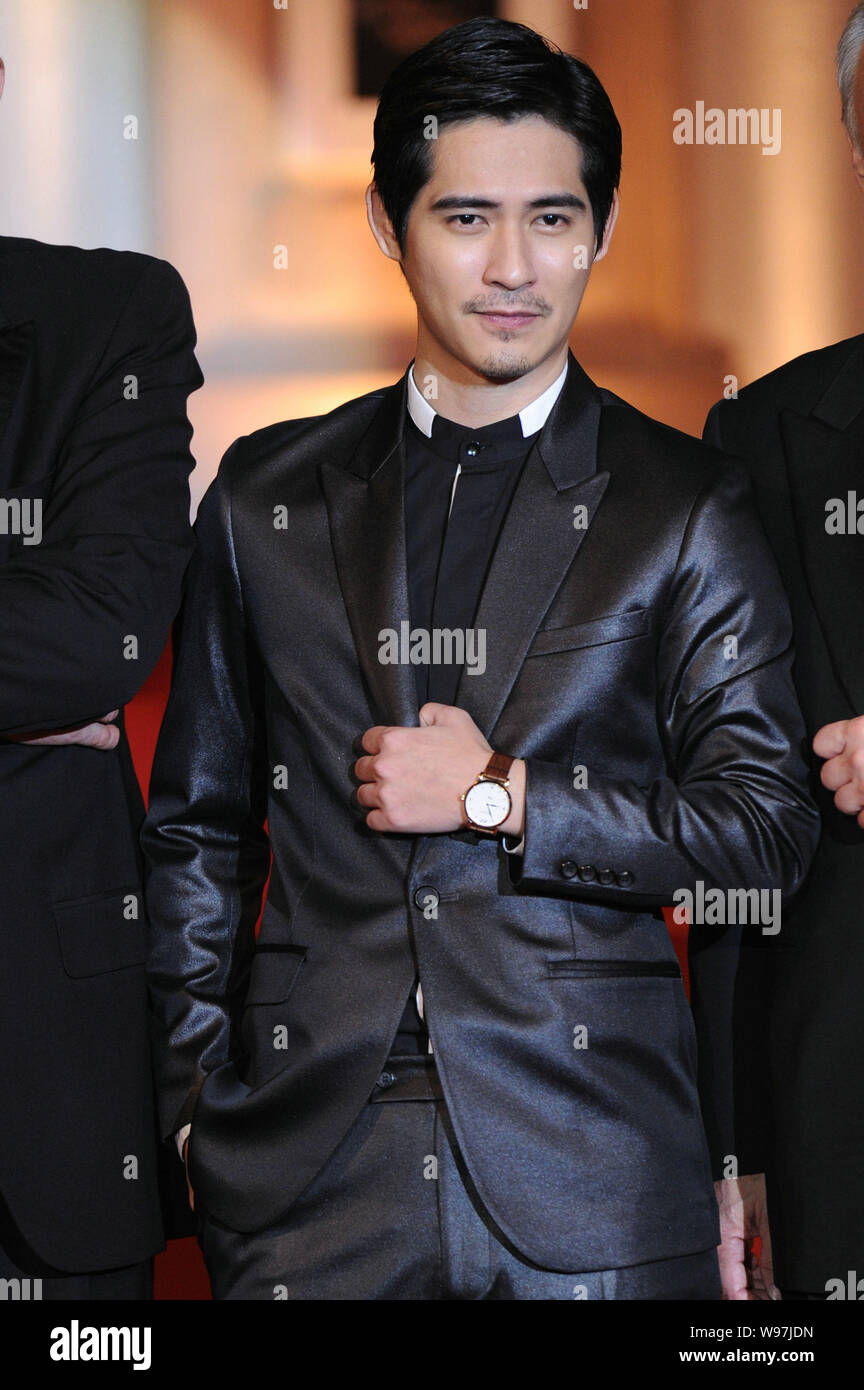 Taiwanese actor Vic Chou attends a ceremony for the launch of the new ...