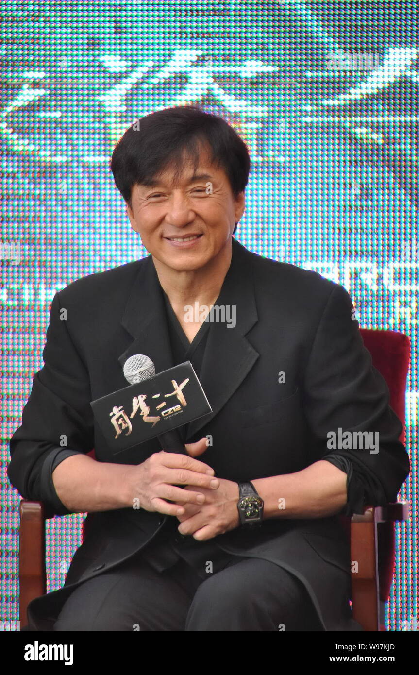 Hong Kong kungfu superstar Jackie Chan attends a press conference for ...