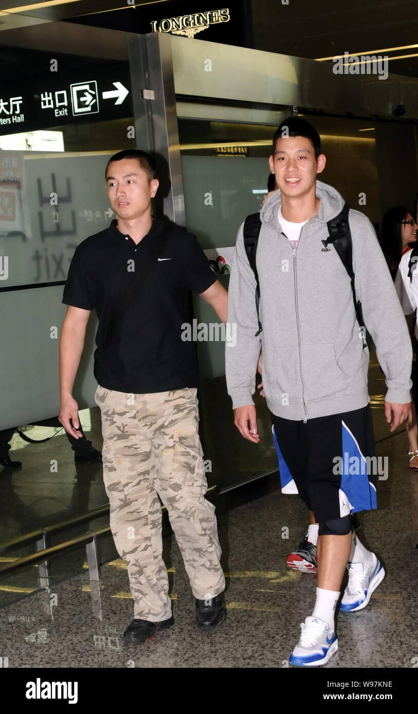 NBA basketball star Jeremy Lin is pictured after arriving at the ...
