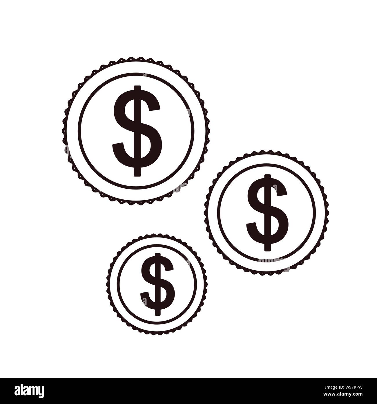 coin with dollar symbol in white background Stock Vector Image & Art ...