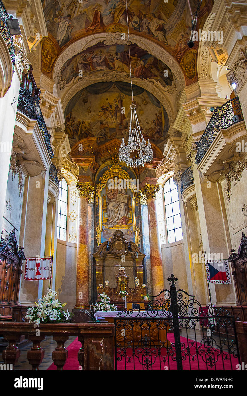 Stunning St. Nicholas Church at the Old Town Square of Prague was ...