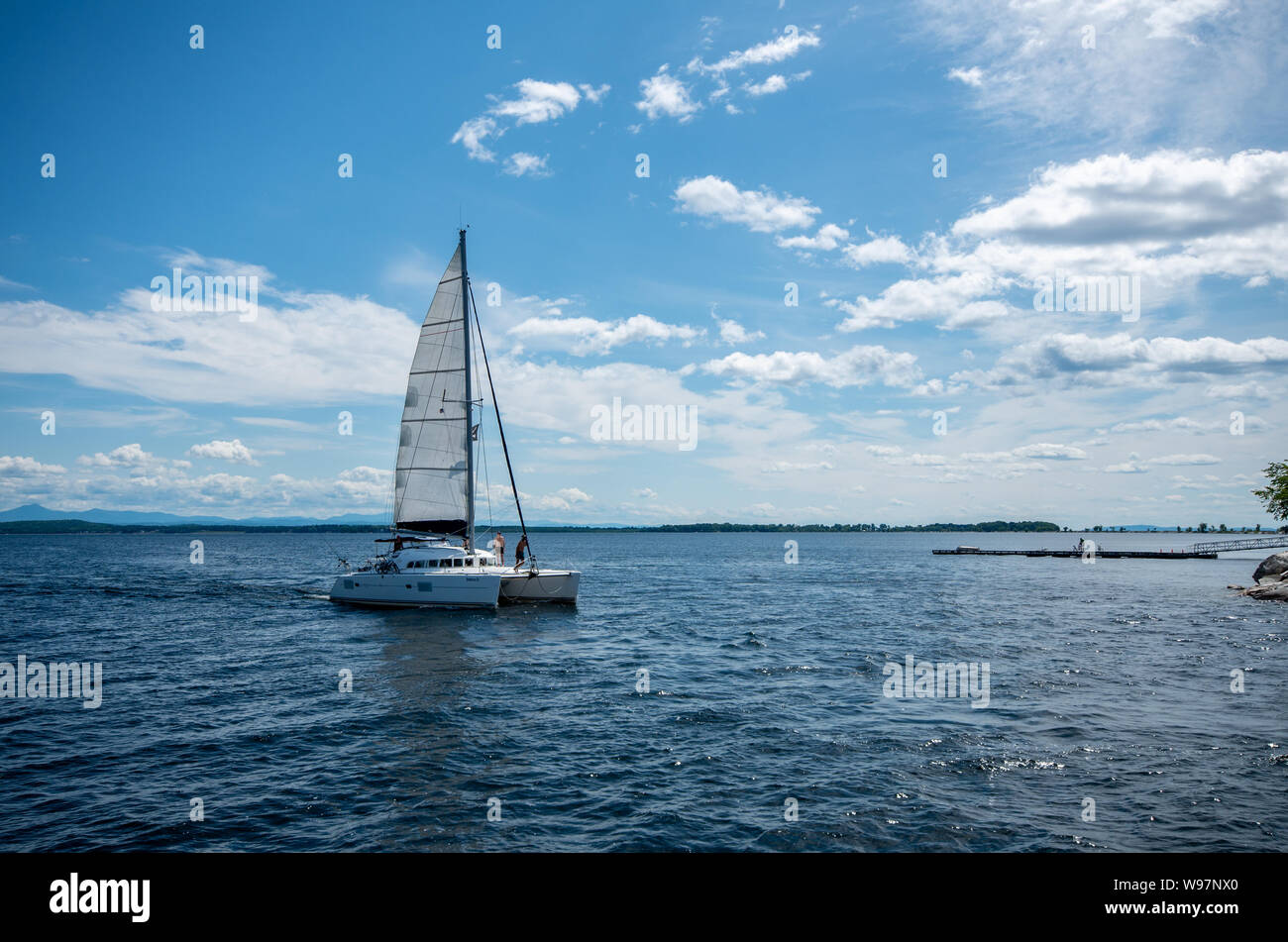 sailboat on Lake Champlain Stock Photo - Alamy