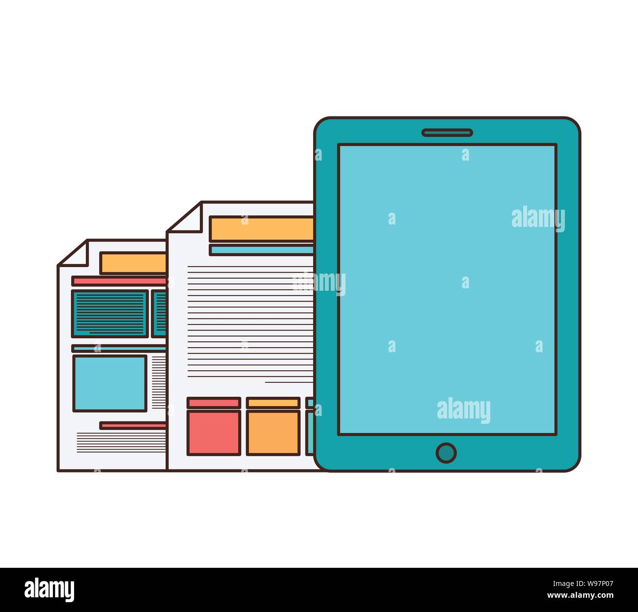 smartphone with file sheet in white background Stock Vector Image & Art ...