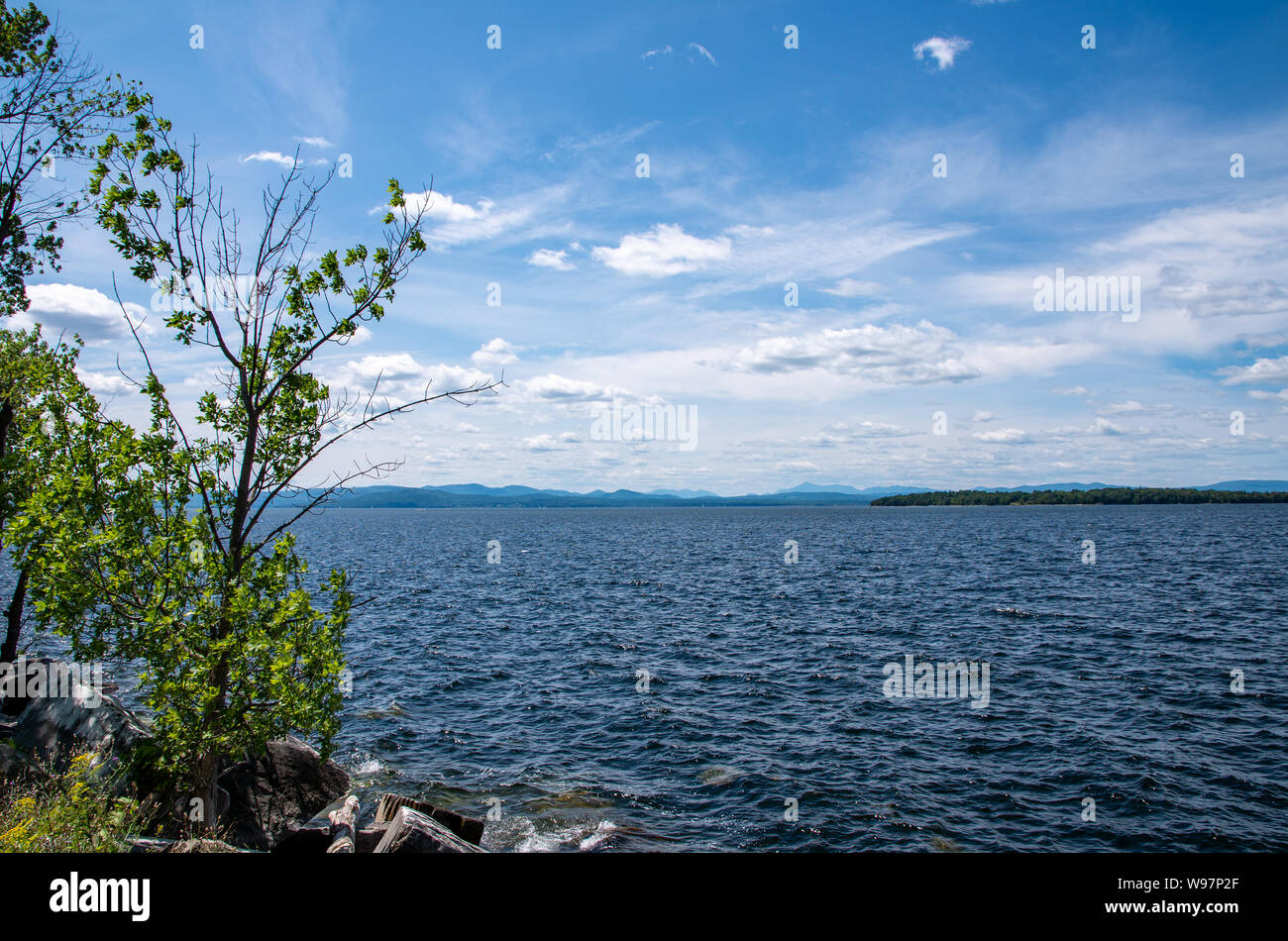 Lake Champlain from the Vermont Causeway trail Stock Photo - Alamy