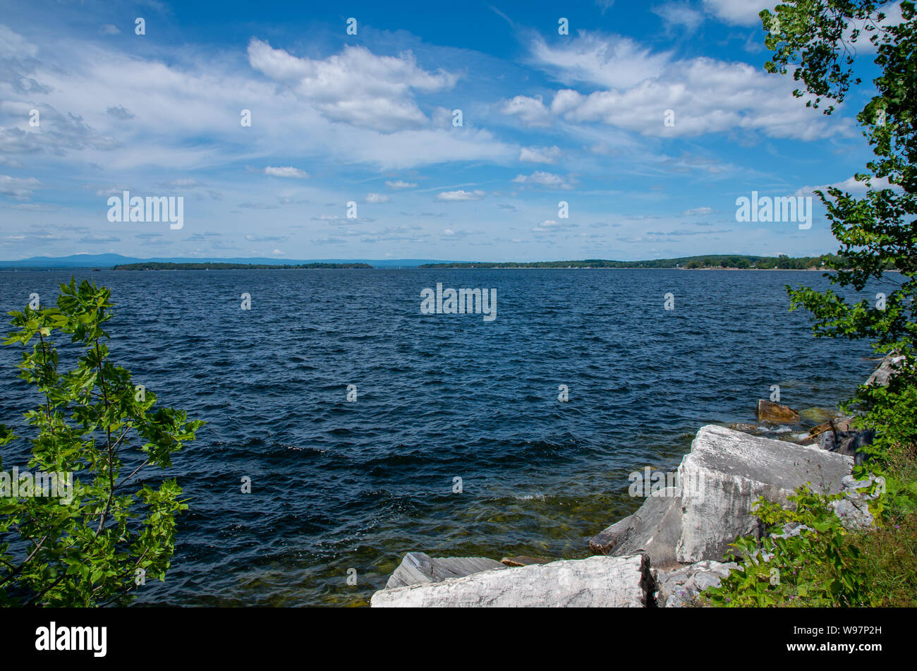 Lake Champlain from the Vermont Causeway trail Stock Photo - Alamy