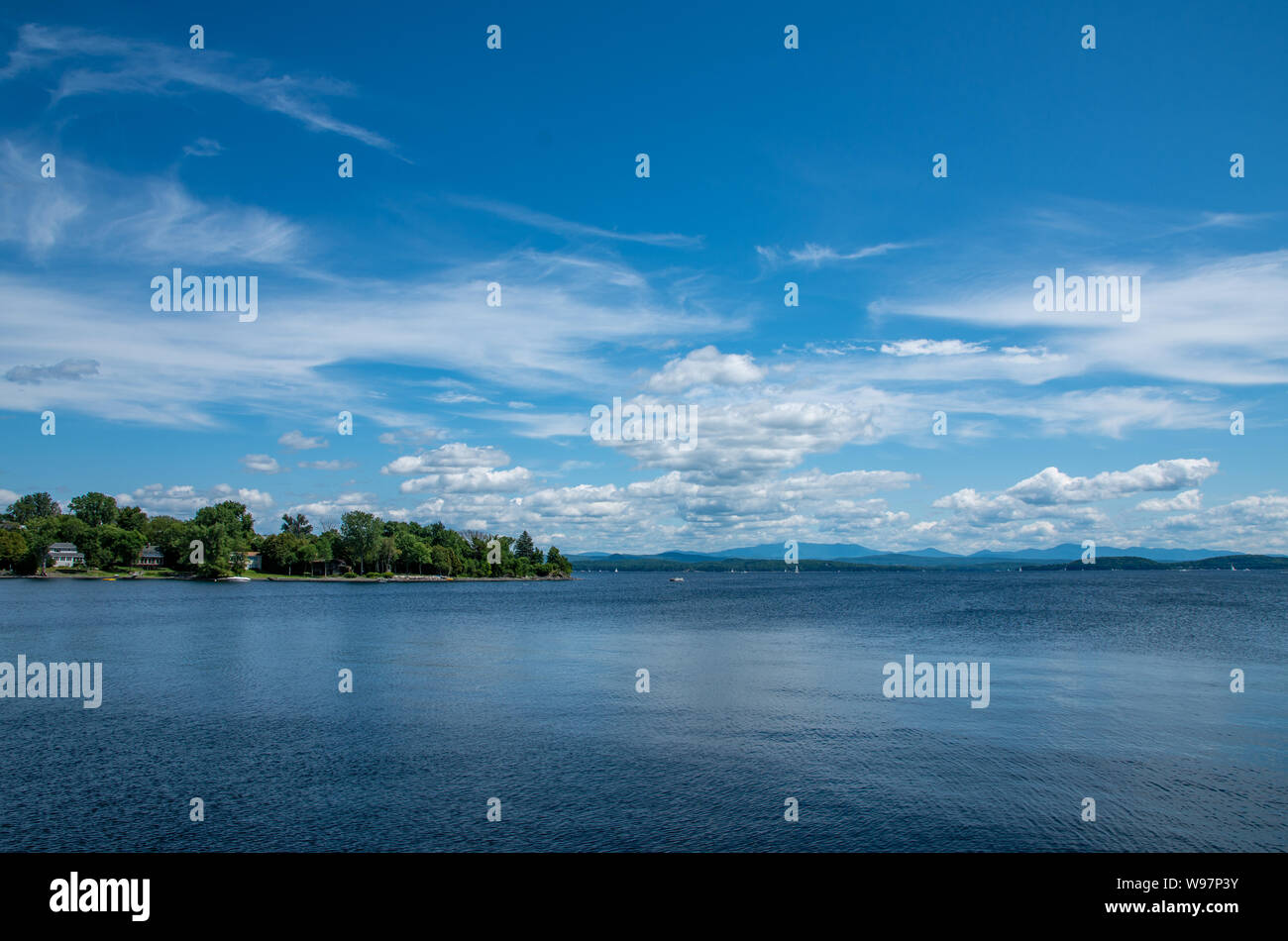 Lake Champlain from the Vermont Causeway trail Stock Photo - Alamy